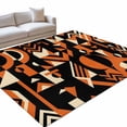 Abstract Geometric Area Rugs 2.7x5ft Orange Bold Shapes Graphic Modern ...