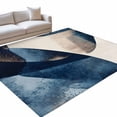 Abstract Geometric Area Rugs 8x10ft Blue Beige Dynamic Texture Floor ...