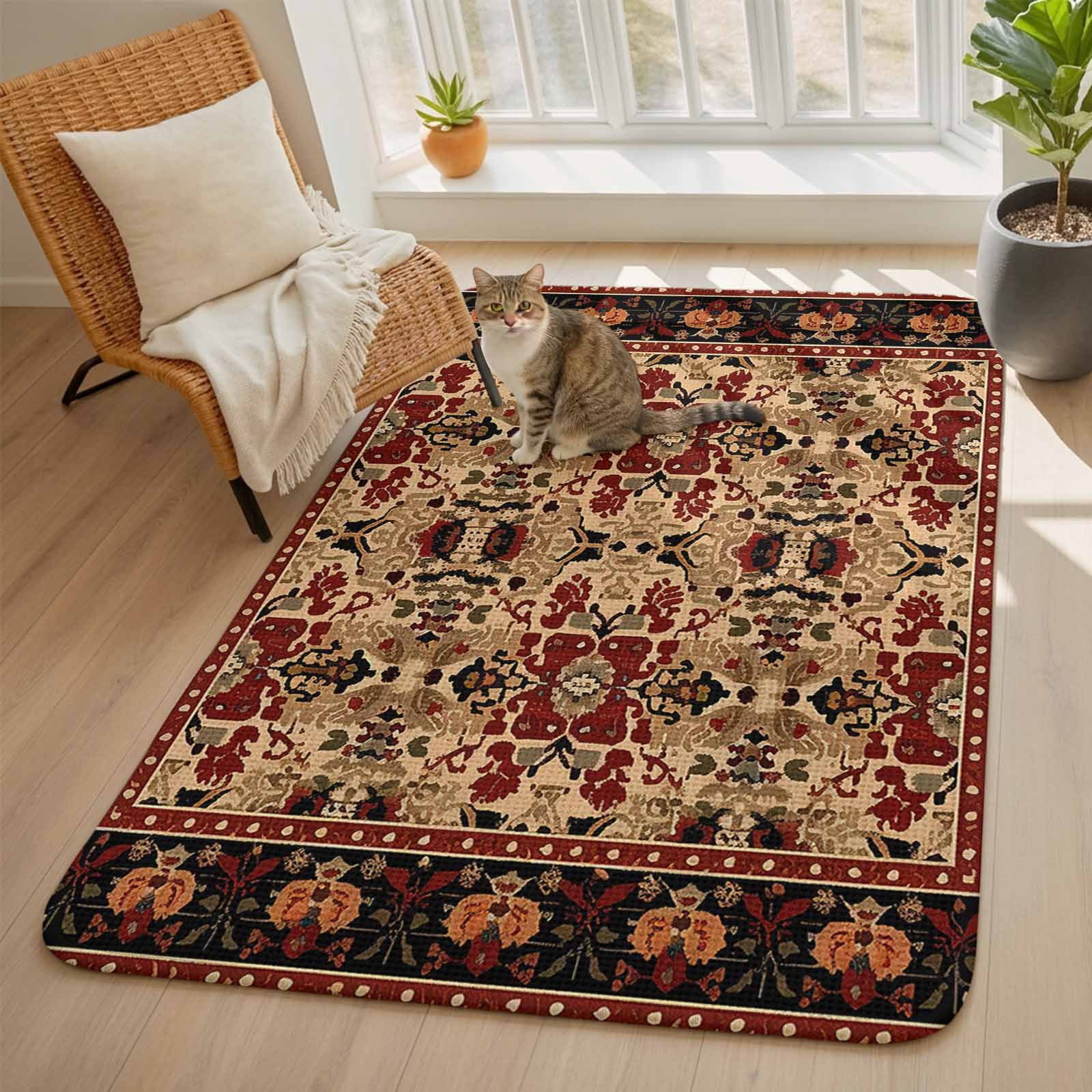 Abstract Geometric Area Rugs for Living Room 5x6, Dots and Wireframe ...