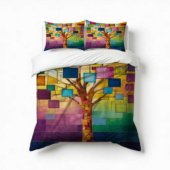 Abstract Geometric Art Bedding Set 3 Pcs Soft Microfiber Quilt Cover ...