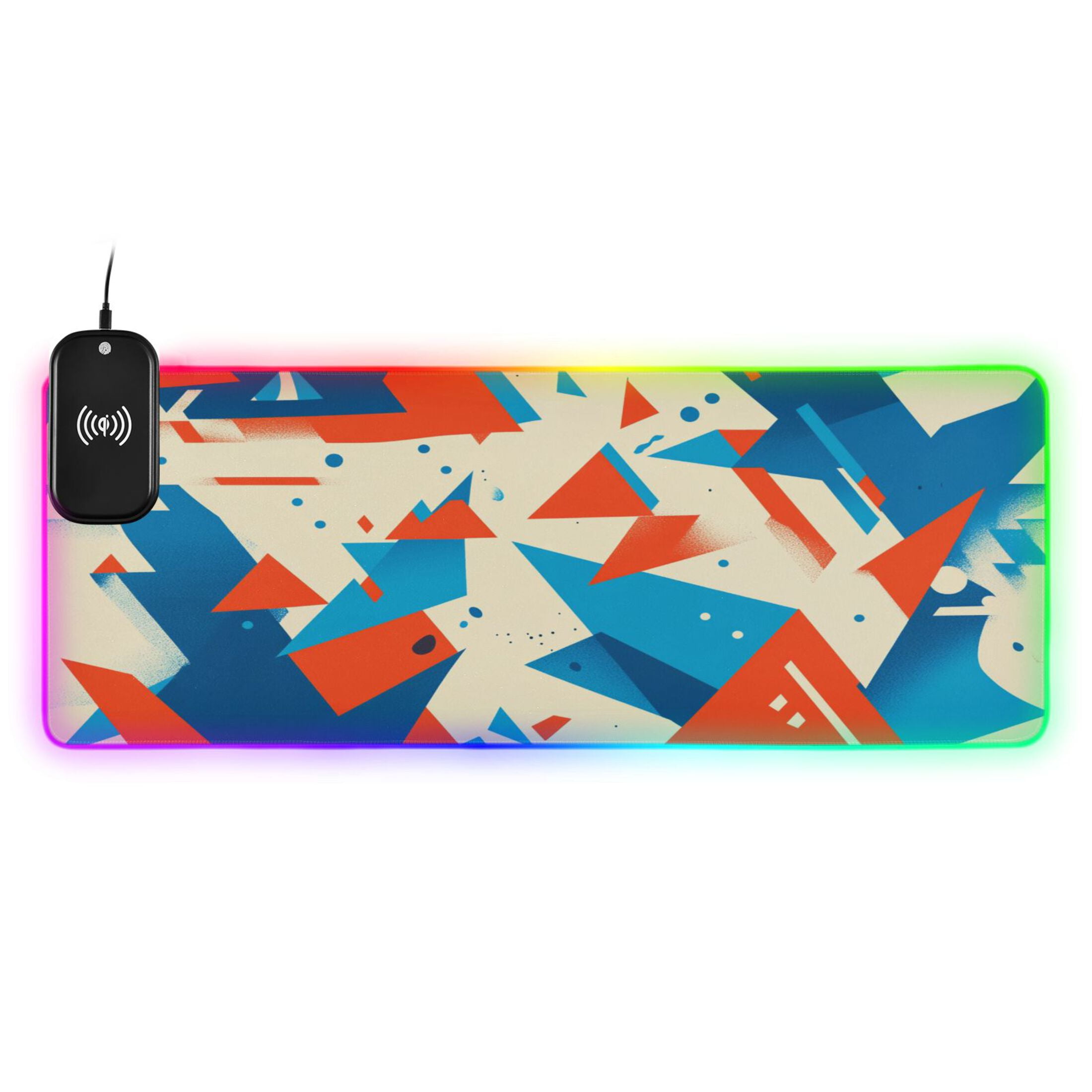 Abstract Geometric Art Design Large RGB Gaming Mouse Pad with Fast ...