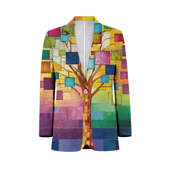 Abstract Geometric Art Men's Suit Blazer Casual Party Wear Slim Fit ...