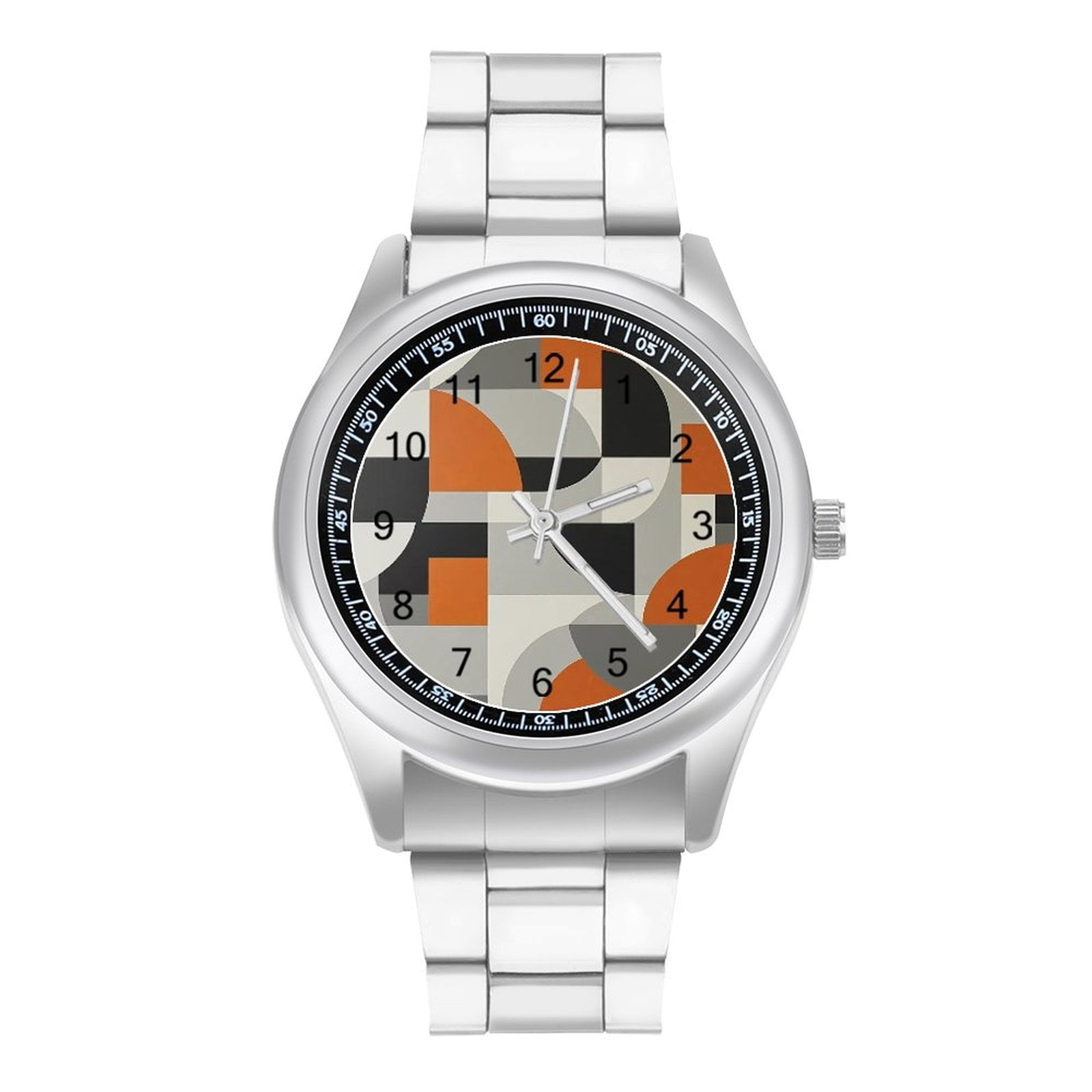 Abstract Geometric Art, Oragen Black Grey Wrist Watches for Men Metal ...