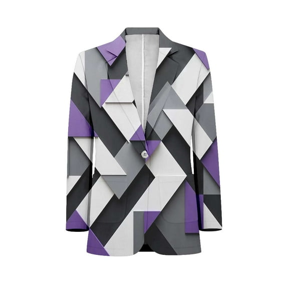 Abstract Geometric Art Purple Black Grey Customized Men's Suits full ...