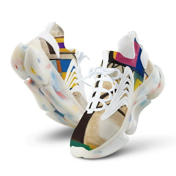 Abstract Geometric Art Walking Shoes for Men Woman Lightweight Tennis ...