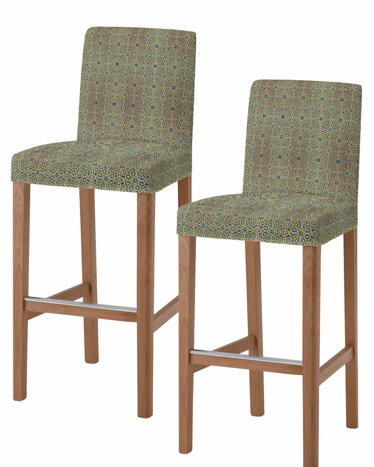 Abstract Geometric Bar Stool Covers Set of 2, Traditional Tribe ...