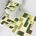 Abstract Geometric Bathroom Rugs Set Green Block Modern Art Simple ...