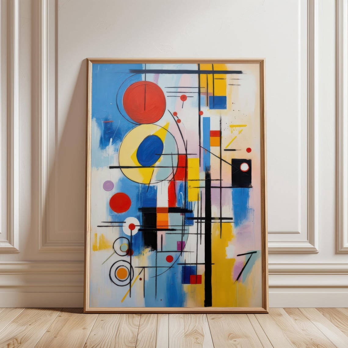Abstract Geometric Bauhaus Color Block Composition Modern Kandinsky ...