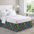 Abstract Geometric Bed Skirt Queen Size 18 Inch Drop, Rainbow Gradient ...