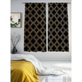 Abstract Geometric on Black Chiffon Sheer Curtains 63 Inches Long ...