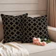 Abstract Geometric on Black Waterproof Throw Pillow Covers Set of 2 ...