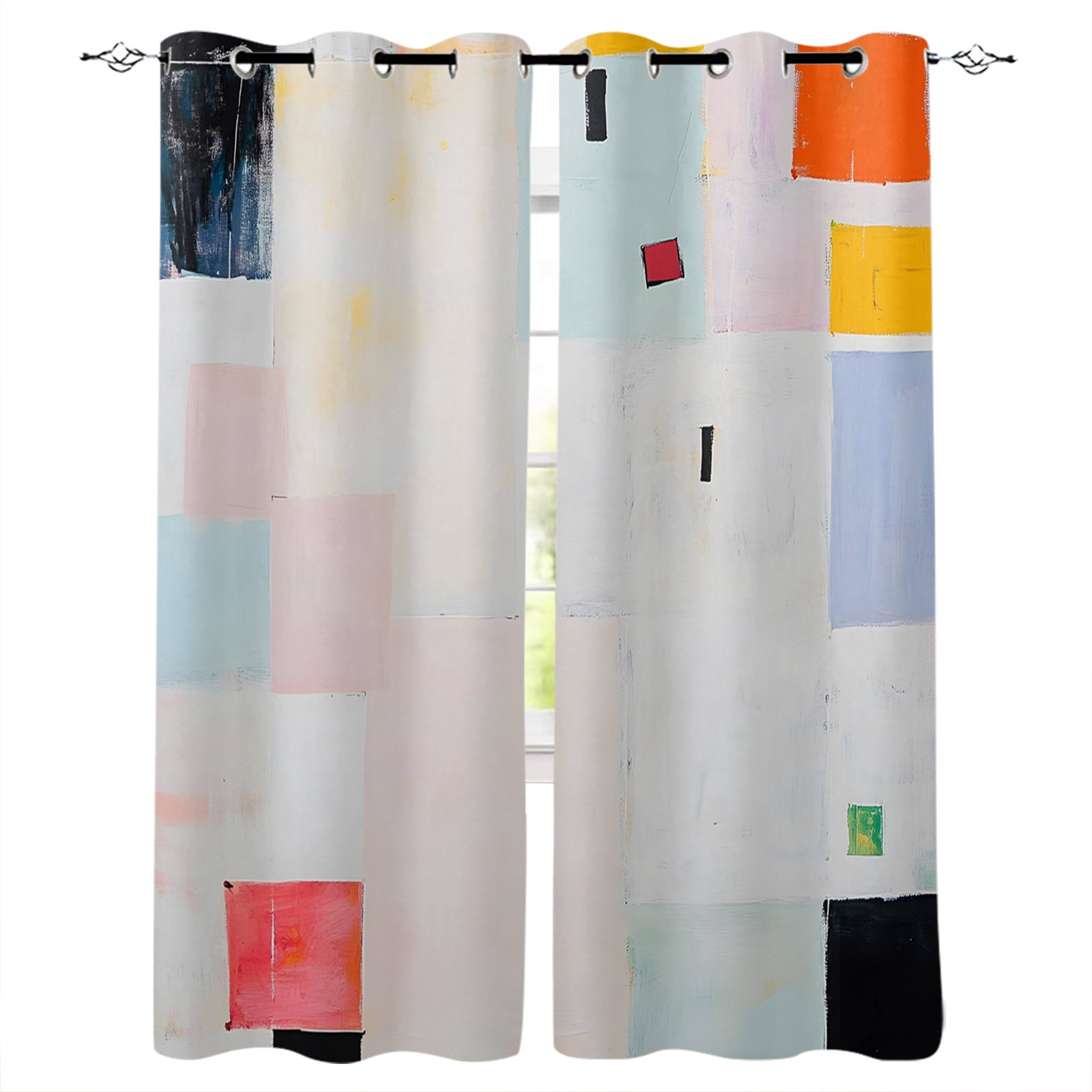 Abstract Geometric Blackout Curtains for Bedroom Living Room Darkening ...