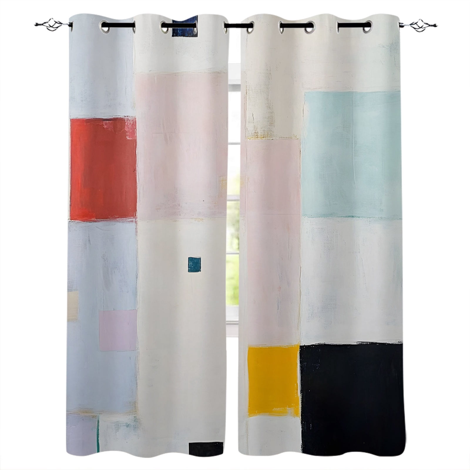 Abstract Geometric Blackout Curtains for Bedroom Living Room Darkening ...