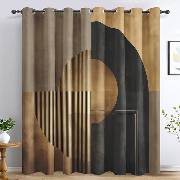 Abstract Geometric Blackout Curtains, Geometry Curtains for Living Room ...