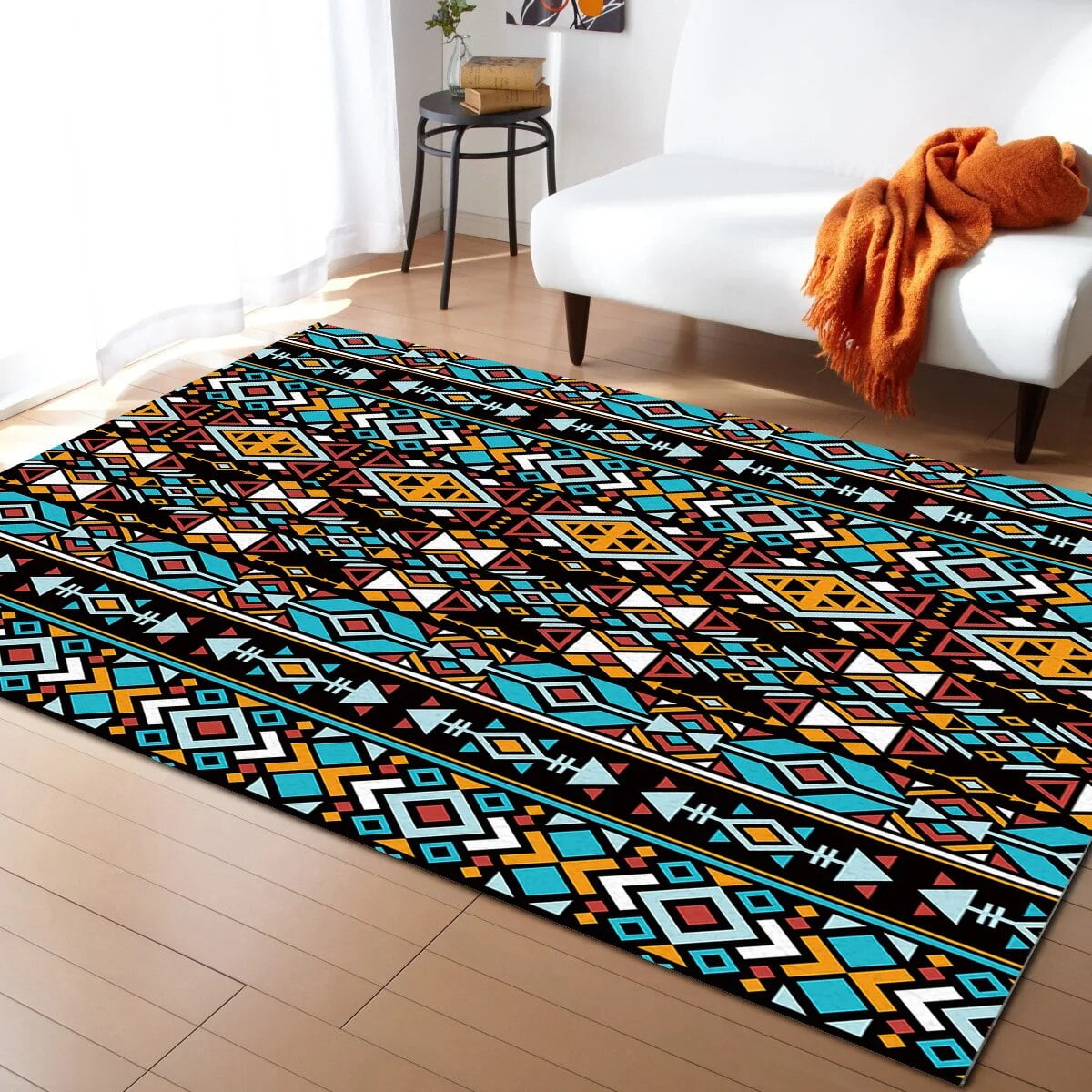 Abstract Geometric Block Color Carpets for Living Room Bedroom ...