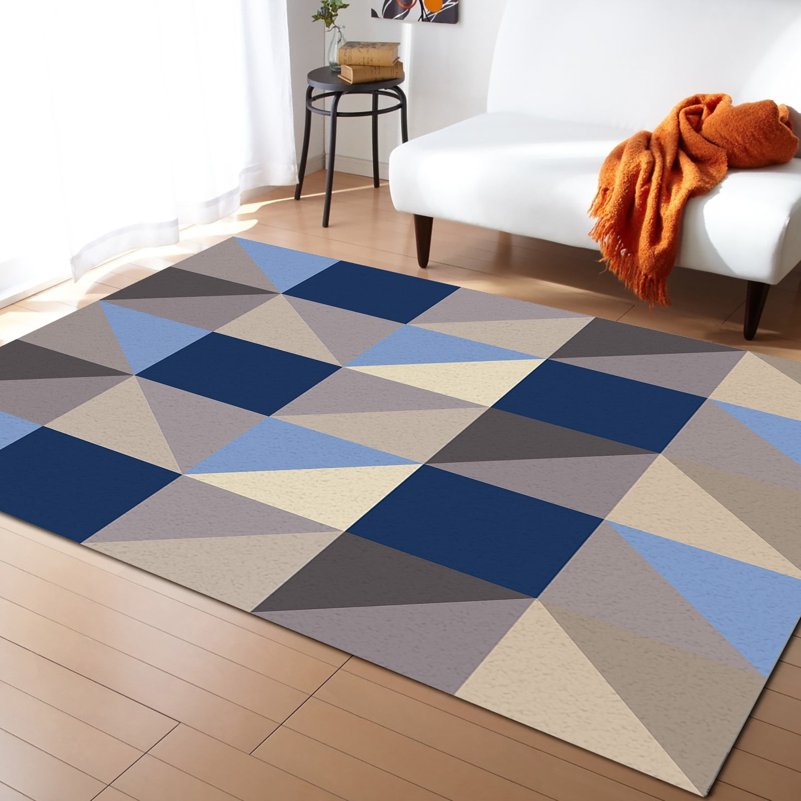 Abstract Geometric Block Color Carpets for Living Room Bedroom ration ...