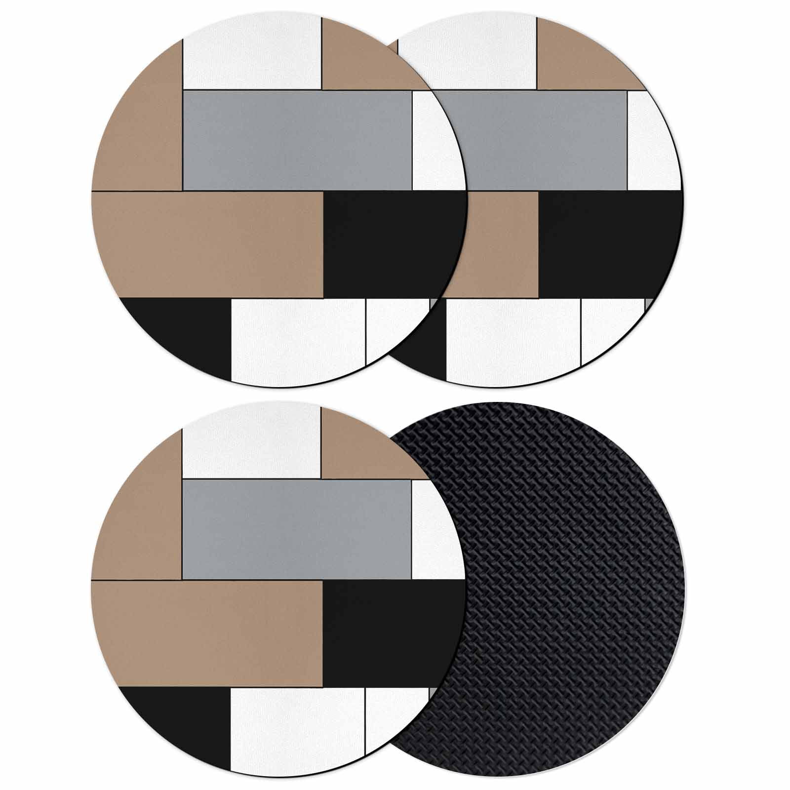 Abstract Geometric Block Pattern Coasters for Drinks,Absorbent Non Slip ...