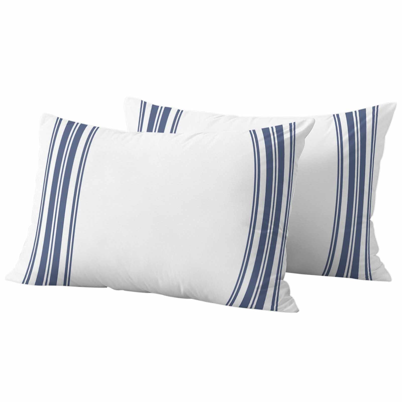 Abstract Geometric Blue Stripe Outdoor Pillow Covers 20"x12" Set of 2 ...