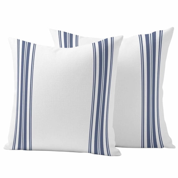 Abstract Geometric Blue Stripe Outdoor Pillow Covers 20"x20" Set of 2 ...