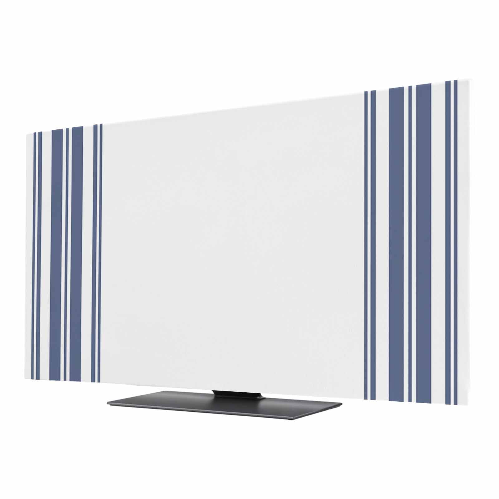 Abstract Geometric Blue Stripe TV Cover for 24 Inch Screen, Stretch ...