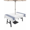 Abstract Geometric Blue Stripe, Table Cloth Rectangle Outdoor ...