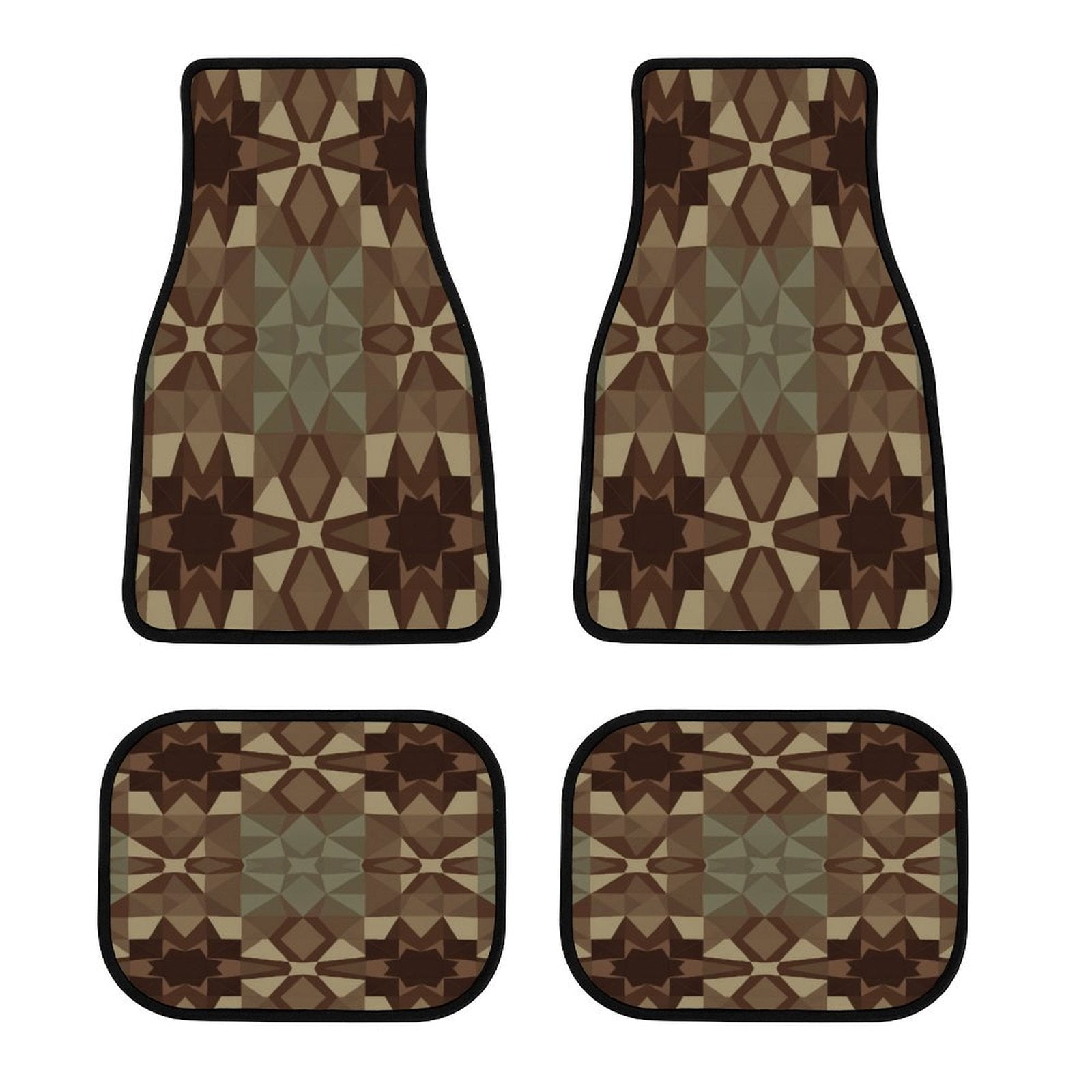 Abstract Geometric Brown Beige Pattern Design Car Floor Mats Water ...
