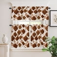 Abstract Geometric Brown Lattice Curtain Tier and Valance Set 3 Piece ...