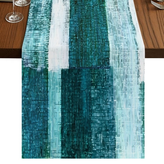 Abstract Geometric Burlap Cotton Table Runner 13x36 Inches Short ...