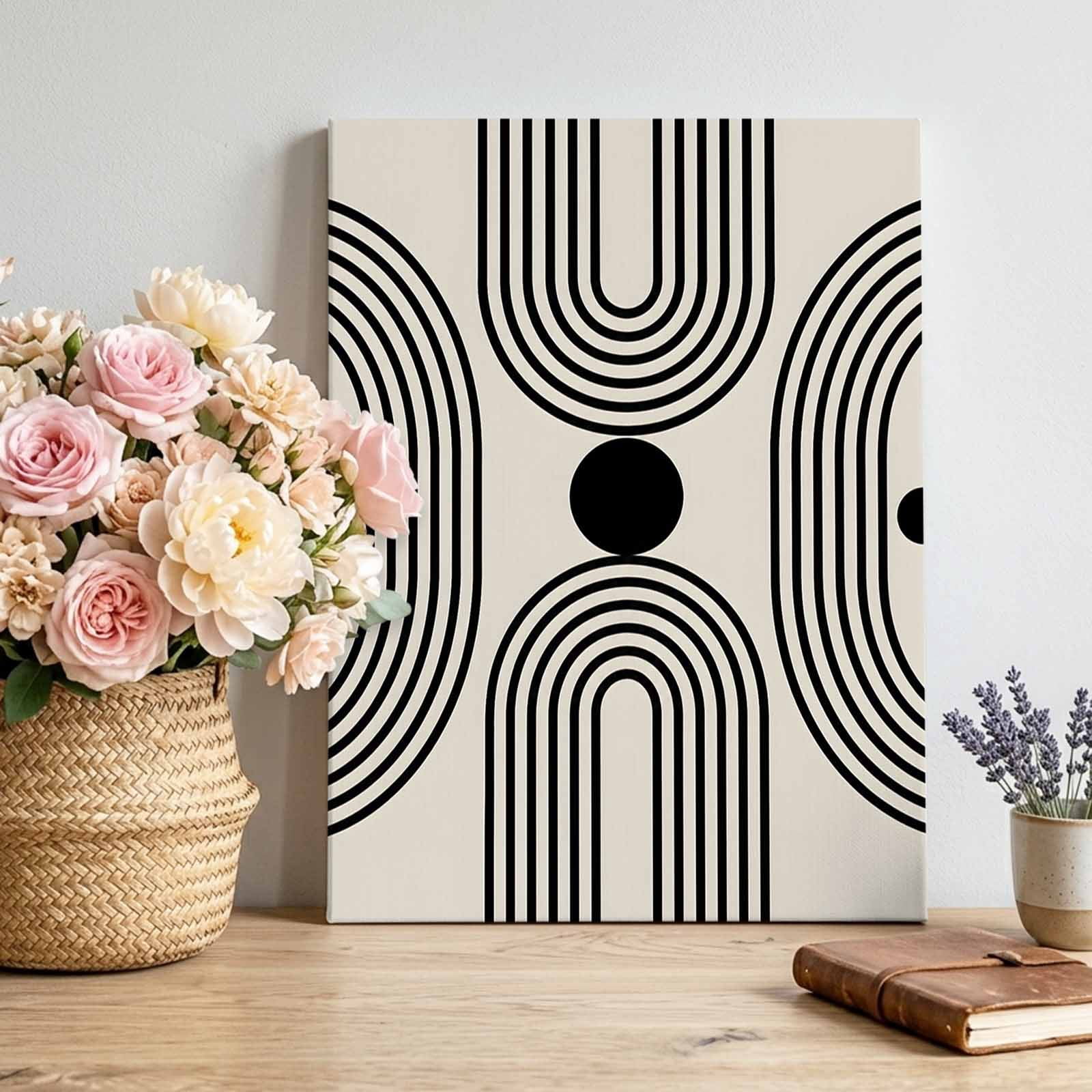 Abstract Geometric Canvas Wall Art for Living Room, Minimalist Modern ...
