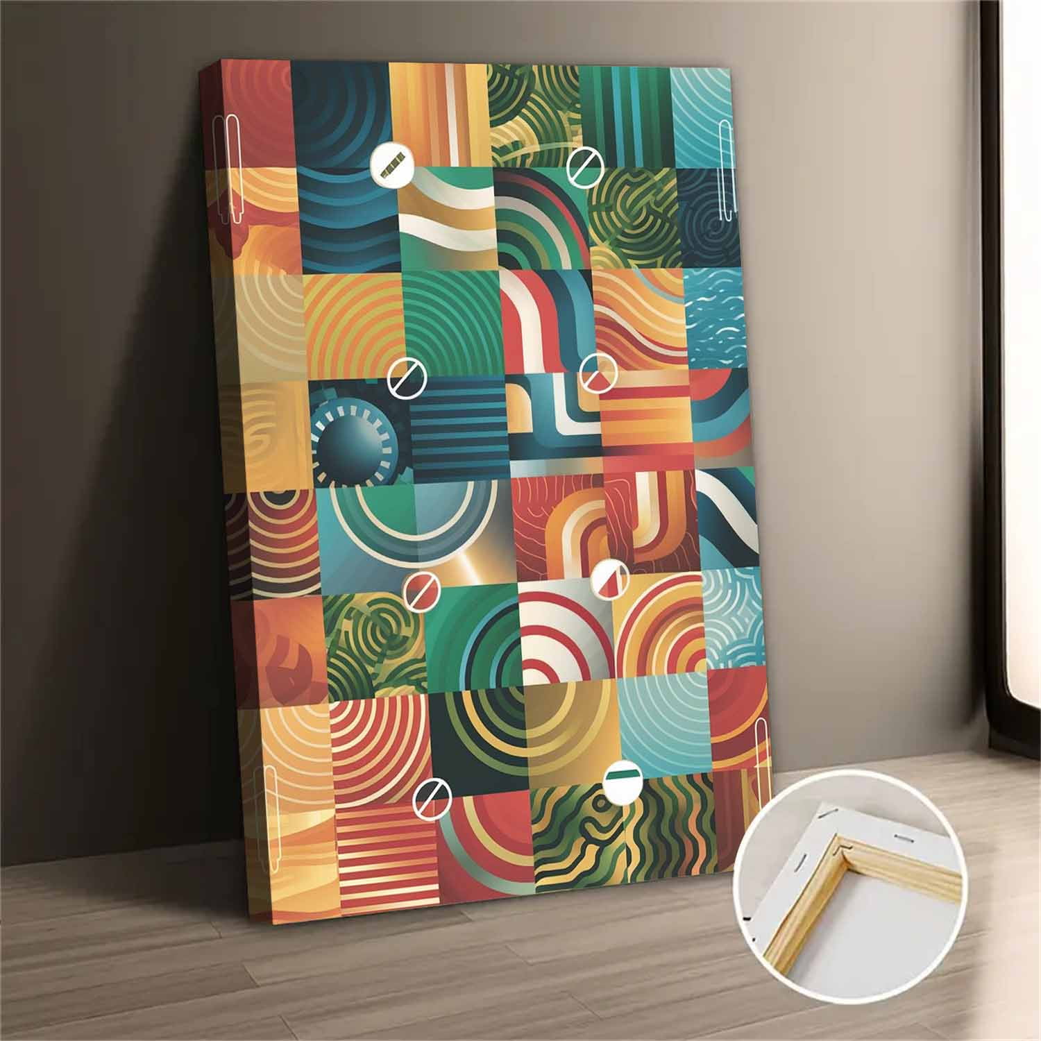 Abstract Geometric Canvas Wall Art - Modern Home Decor - Walmart.com