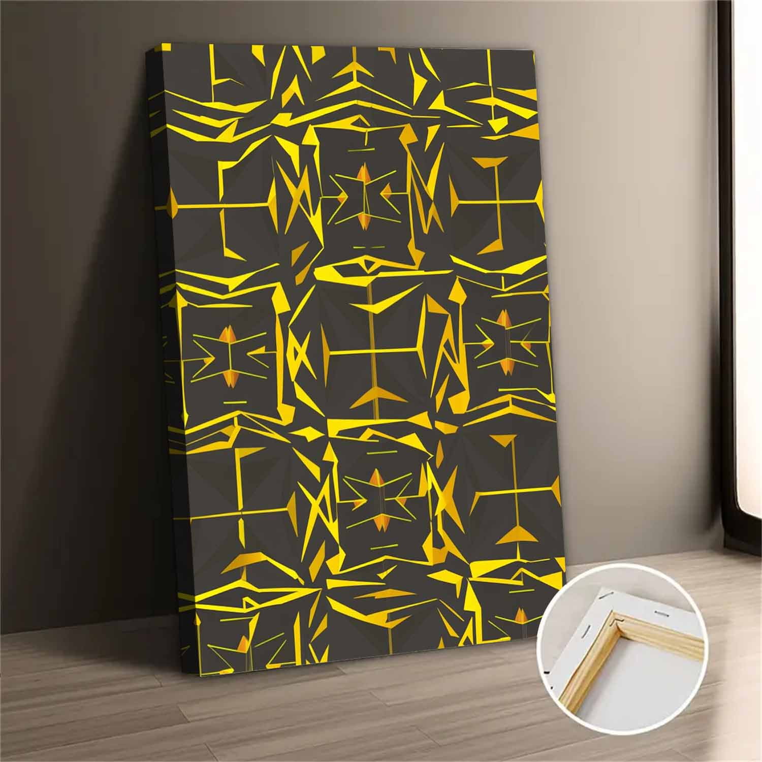 Abstract Geometric Canvas Wall Art Print For Bedroom Living Room Home ...