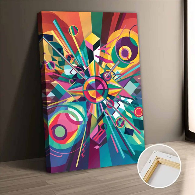 Abstract Geometric Canvas Wall Art Print For Living Room Bedroom Home ...