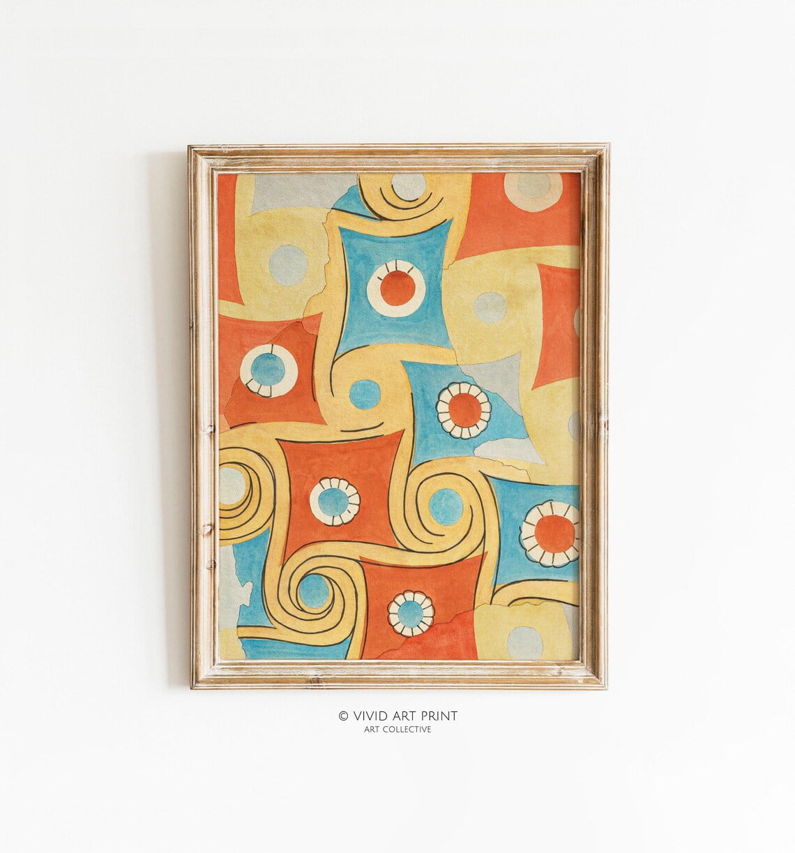 Abstract Geometric Ceiling Pattern Wall Art, Vintage Retro Midcentury ...