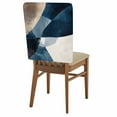 Abstract Geometric Chair Back Covers Set of 8, Dynamic Blue Gold Beige ...