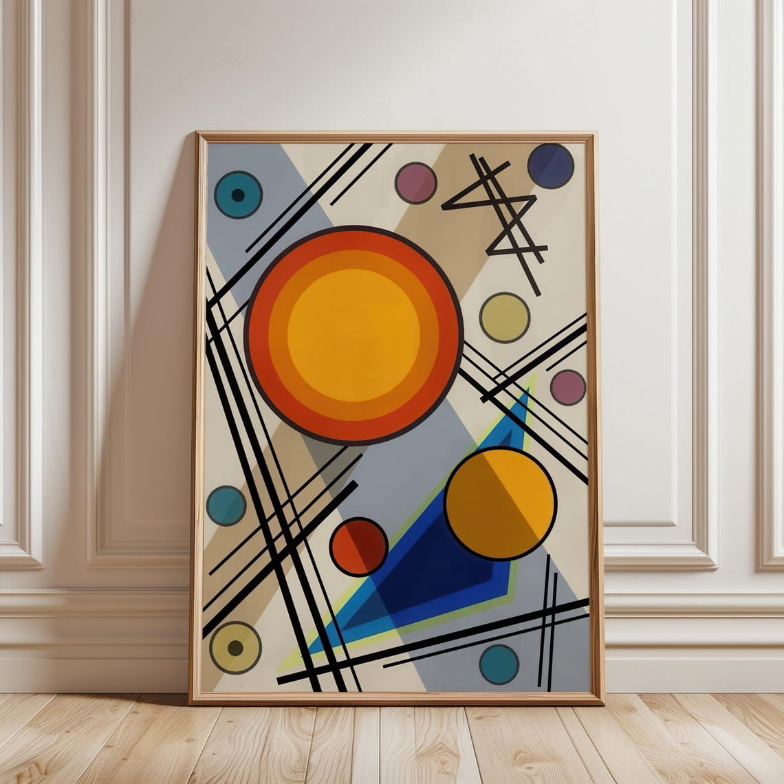 Abstract Geometric Circles Bauhaus Line Composition Modern Art ...