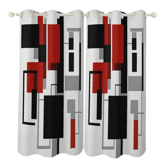 Abstract Geometric Color 2 Panels Blackout Curtains for Bedroom Living ...