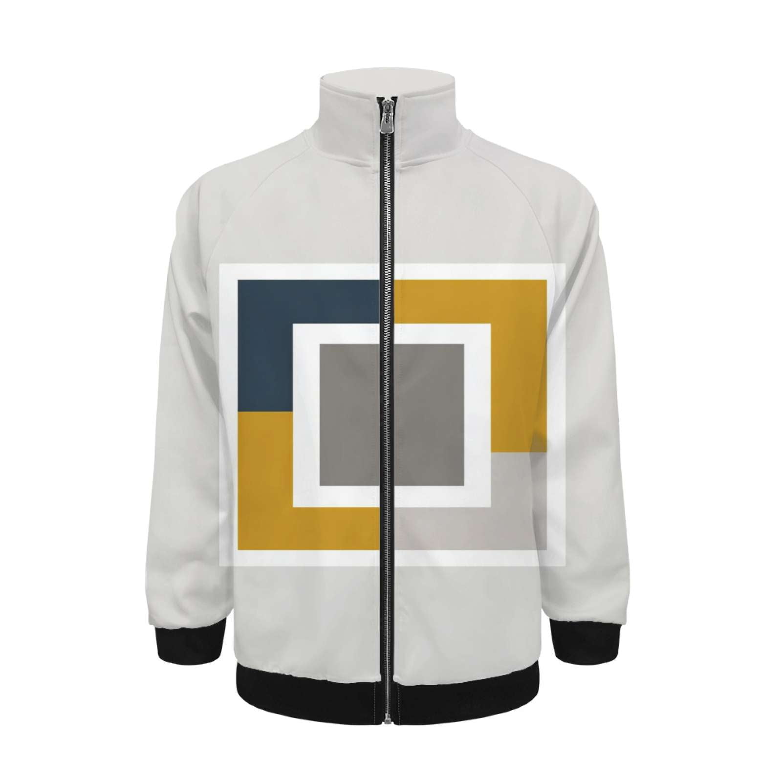 Abstract Geometric Color Block Art Jacket Men's Street Cool Long ...