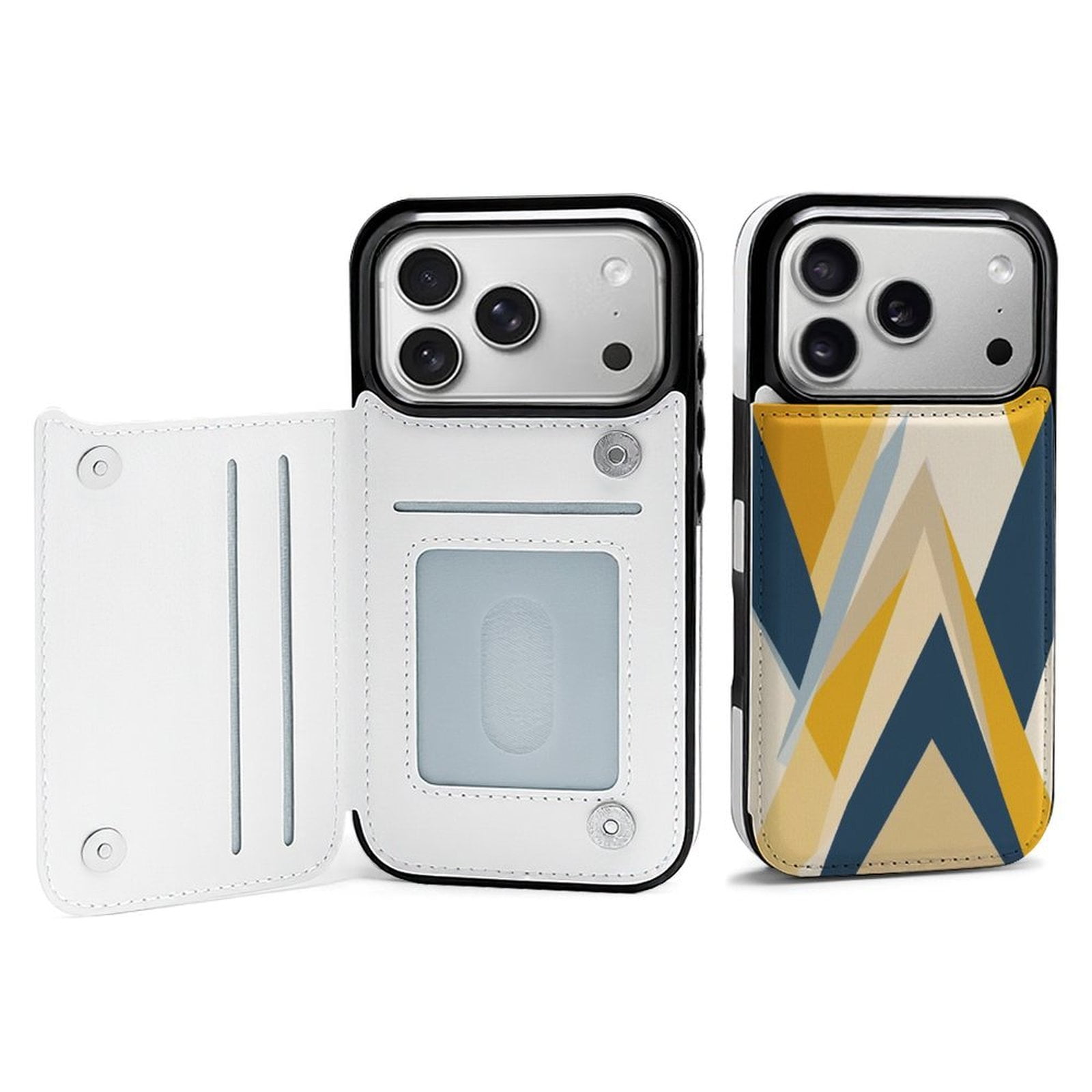 Abstract Geometric Color Block Art Leather Wallet Case for iPhone 16 ...