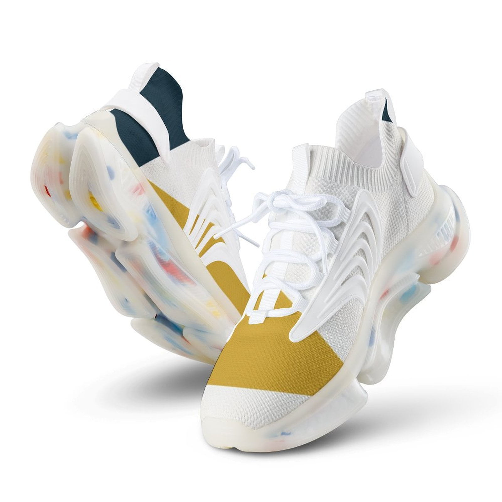 Abstract Geometric Color Block Art Walking Shoes for Men Woman ...