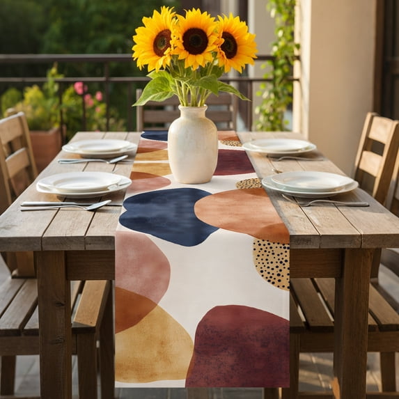 Abstract Geometric Color Block Table Runner 90 Inch Long Boho ...