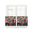 Abstract Geometric Colorful Pattern Short Blackout Curtains 30 Inch ...