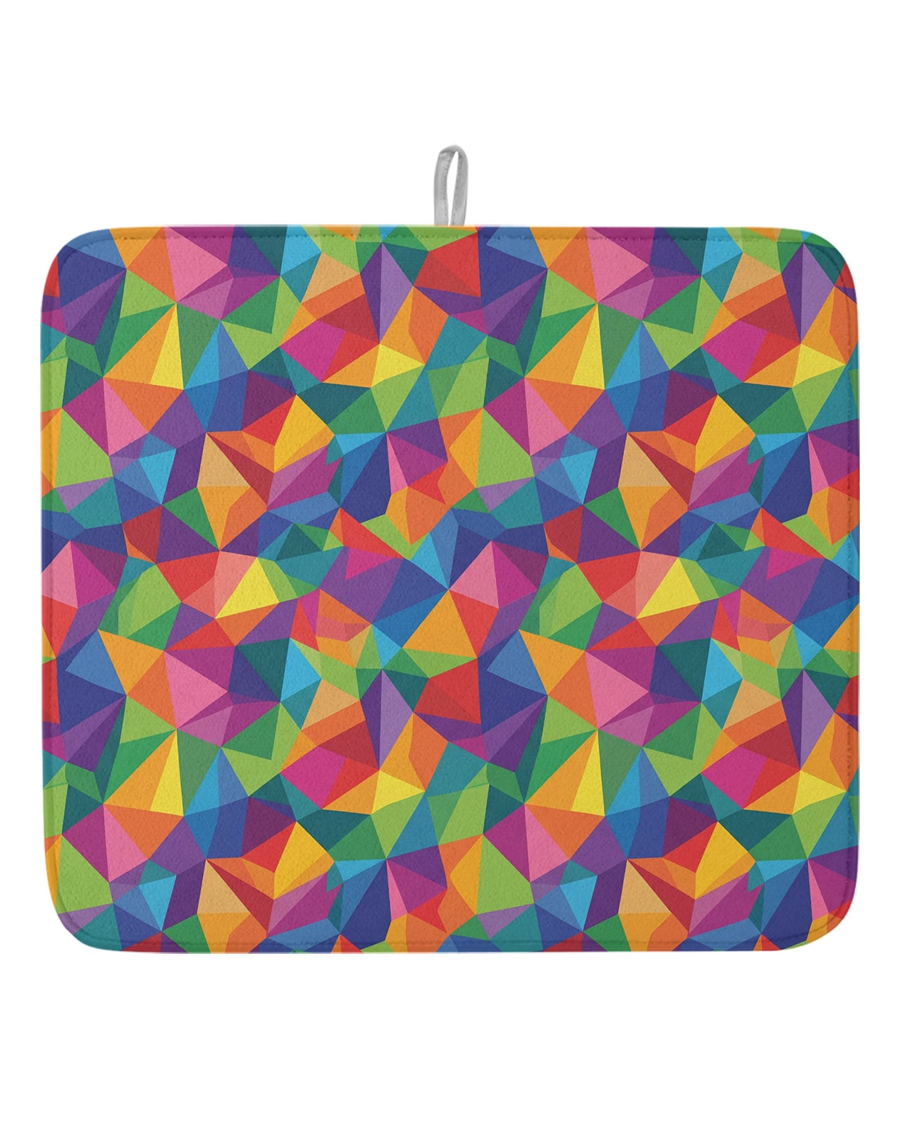 Abstract Geometric Colorful Plaid Dish Drying Mats for Kitchen Counter ...