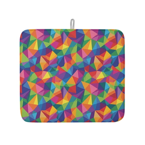 Abstract Geometric Colorful Plaid Dish Drying Mats for Kitchen Counter ...