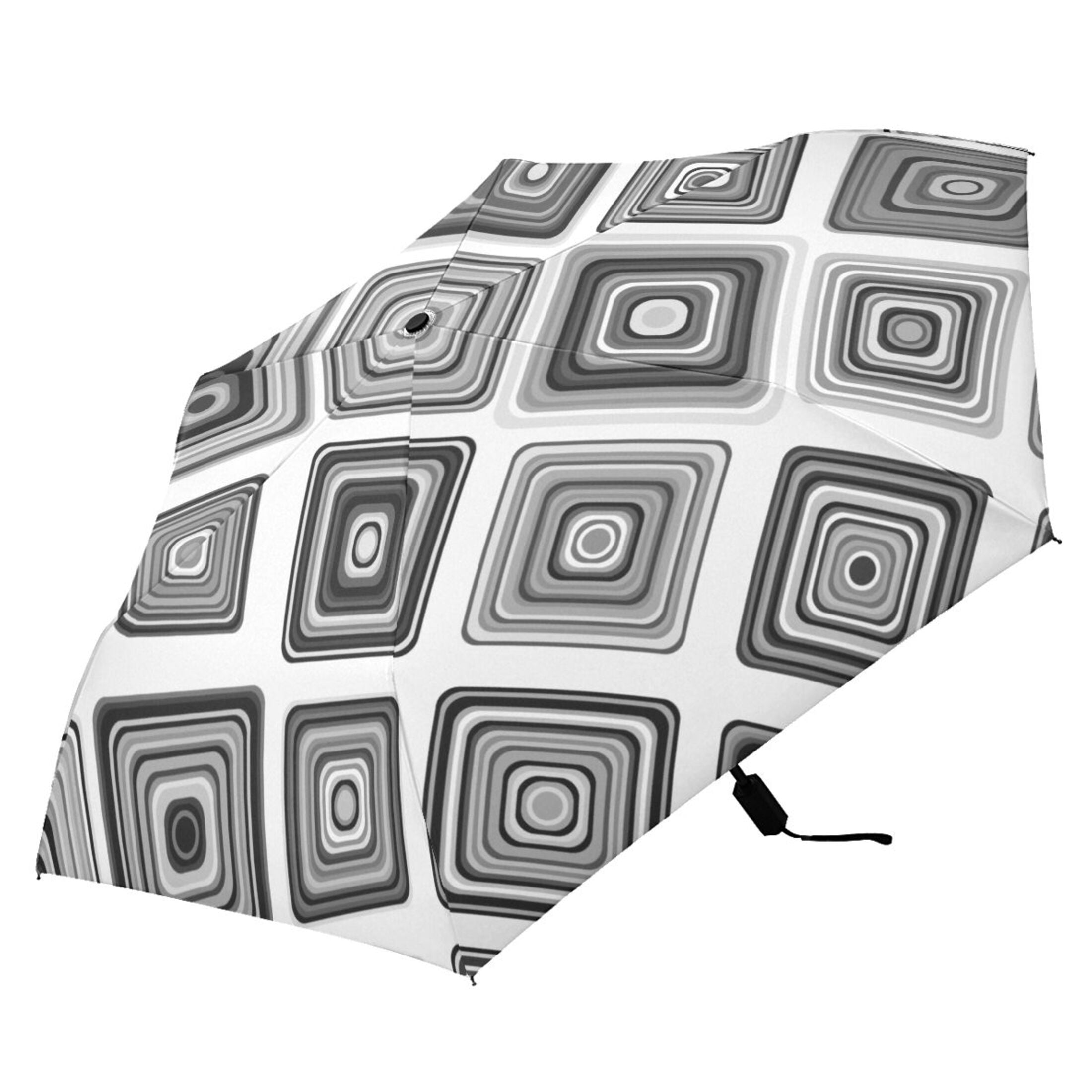 Abstract Geometric Compact Folding Umbrella for Rain Windproof Travel ...