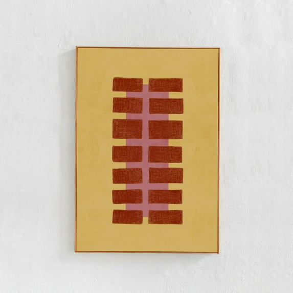 Abstract Geometric Contemporary Red Squares Colorblock Art, Unframed ...