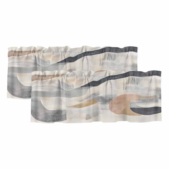Abstract Geometric Curtain Valances for Windows, Kitchen Valance Window ...