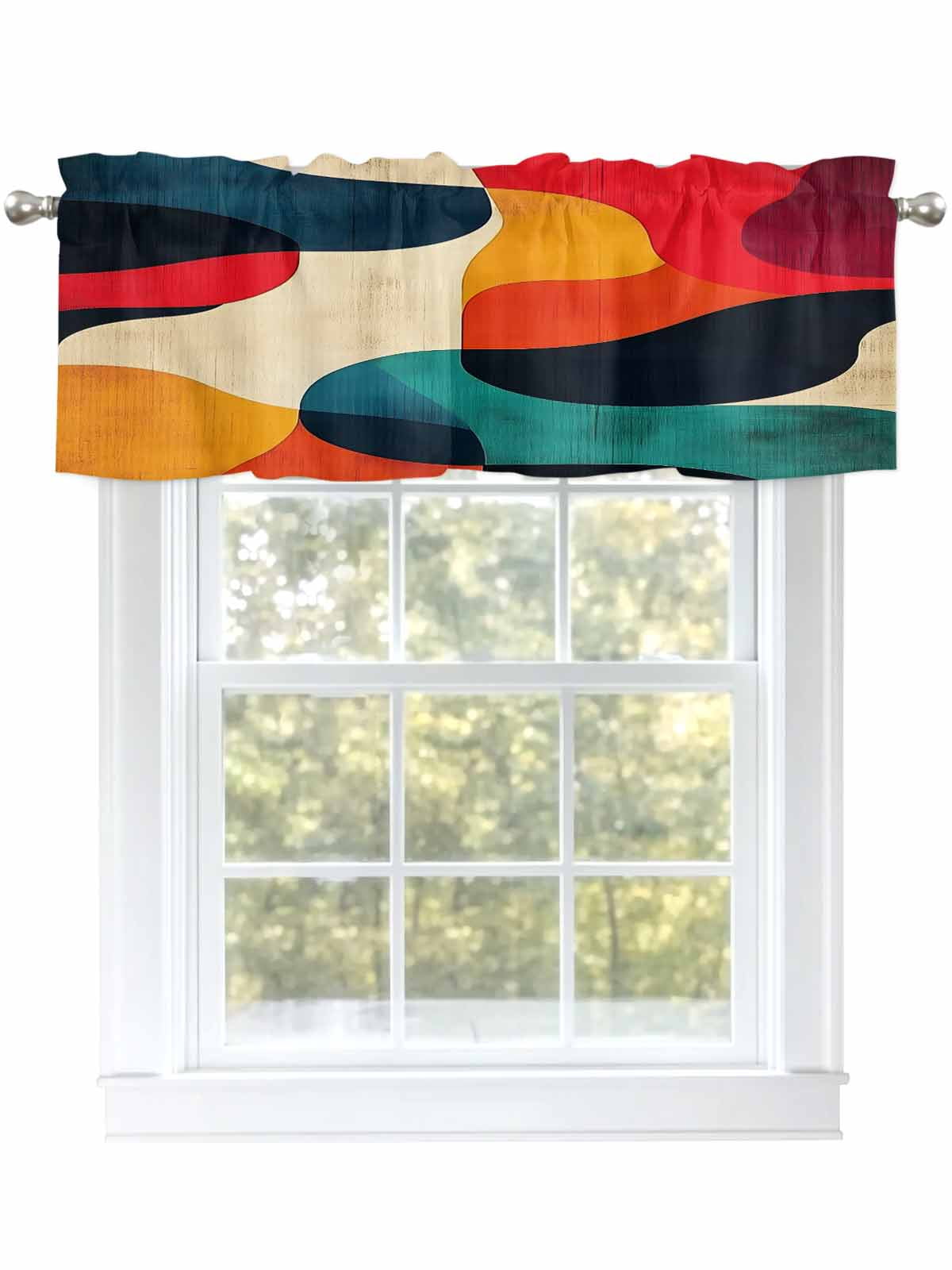 Abstract Geometric Curtain Valances for Windows, Modern Aesthetics ...