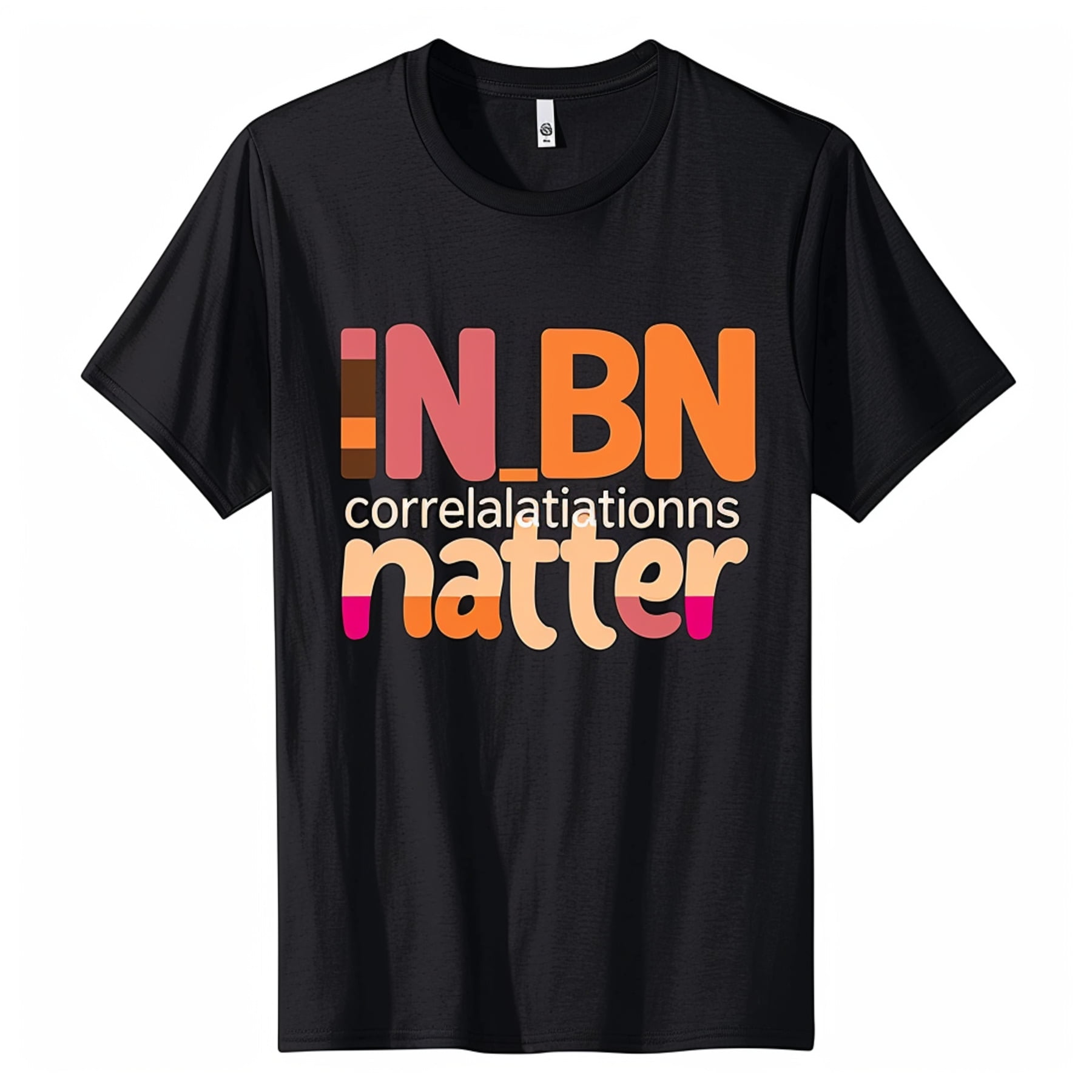 Abstract Geometric Design Black T Shirt IN_BIN Correlations Matter Modern Style for Social ...