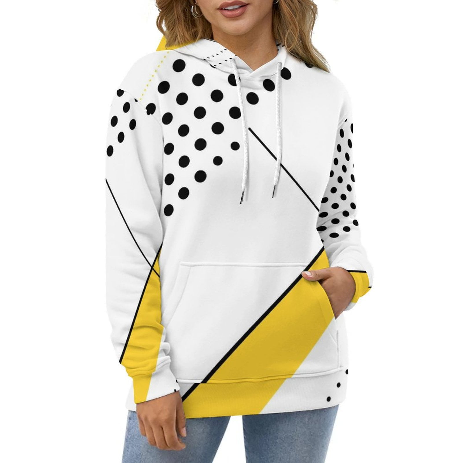 Abstract Geometric Design Hoodies Long Sleeve Casual Hoodie Winter ...