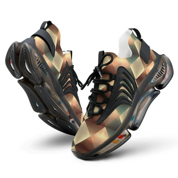 Abstract Geometric Diamond Pattern Walking Shoes for Men Woman ...
